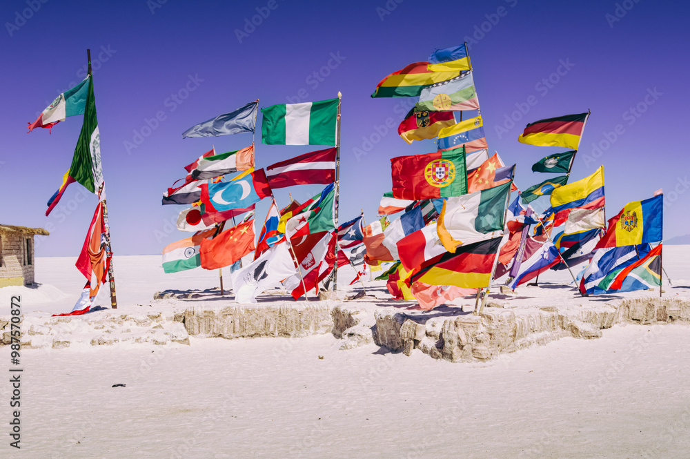 Global Colors of Uyuni: A Vibrant Display of Flags at the World’s ...