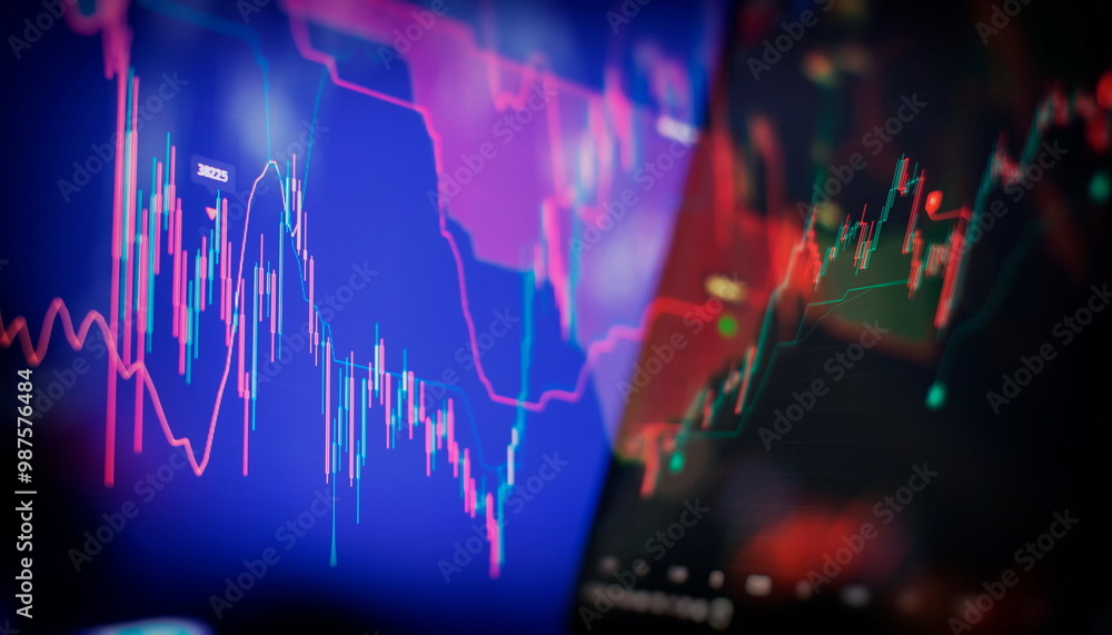 Technical analysis on the monitor of a computer. Fundamental and ...