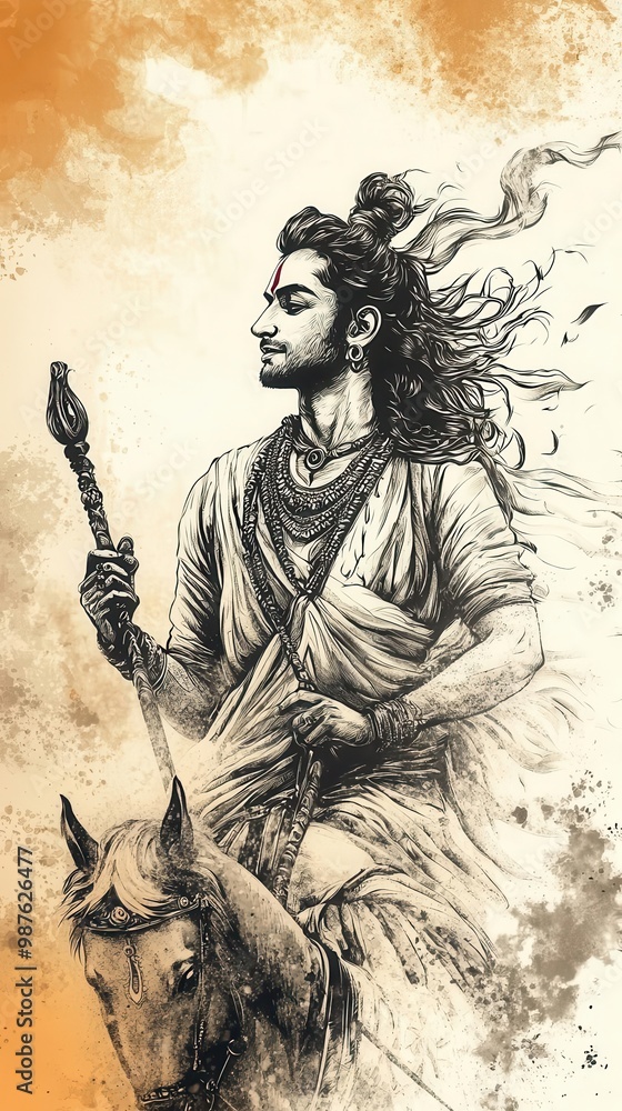 Krishna as the charioteer in the Bhagavad Gita, giving divine counsel ...