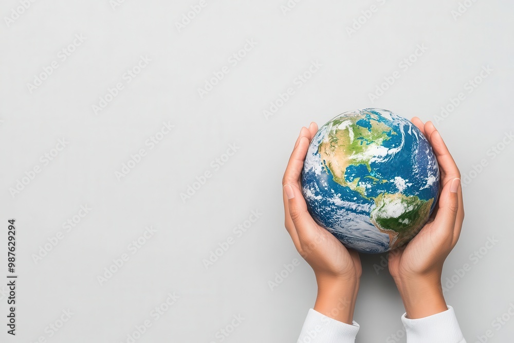 Close-up of hands holding a globe, symbolizing global corporate ...