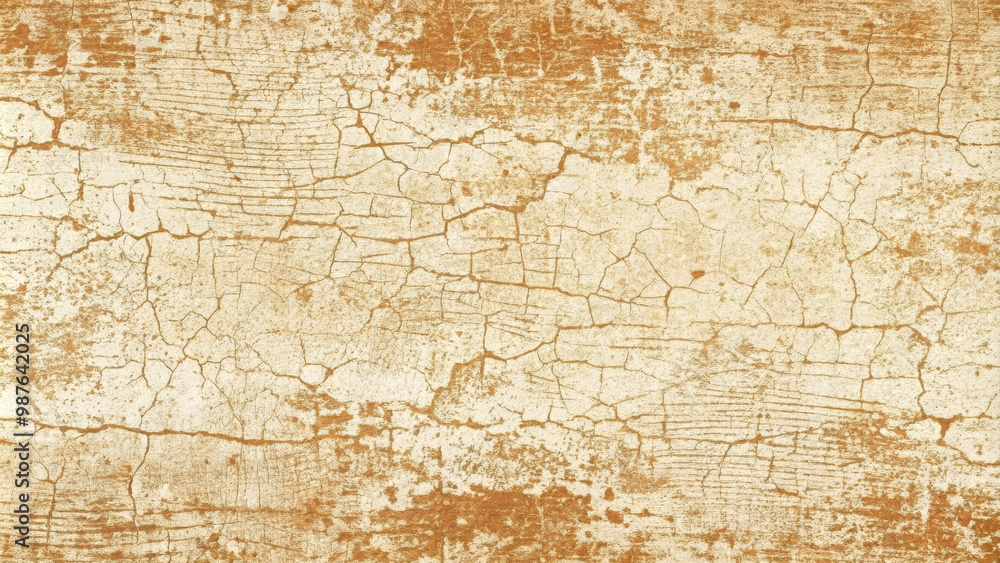 textured surface featuring distressed, cracked pattern in warm beige ...