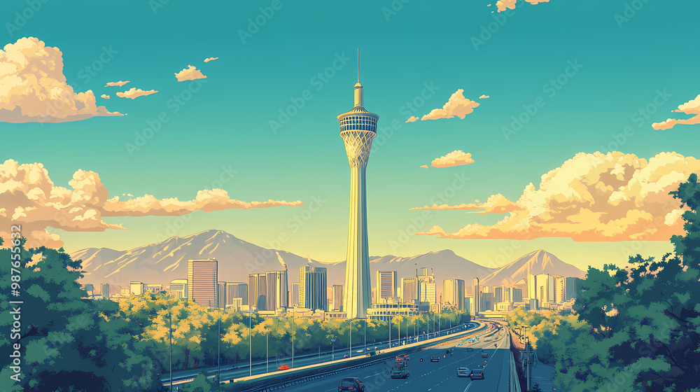 Tehran, iran, august tehran, iran, view of the azad tower formerly ...