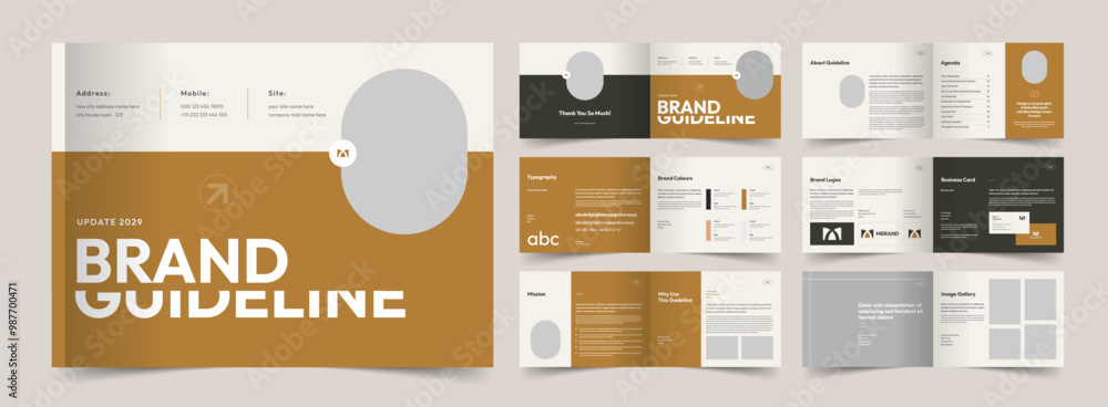 Brand Guidelines Template, Landscape Brand Identity Presentation Layout ...