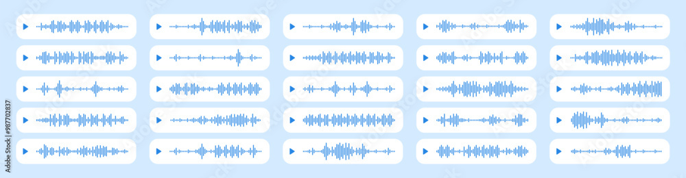 Podcast voice sound waves and music audio soundwave for message, vector ...