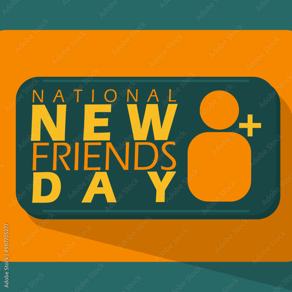 National New Friends Day celebrates on October 19th. Person icon with ...