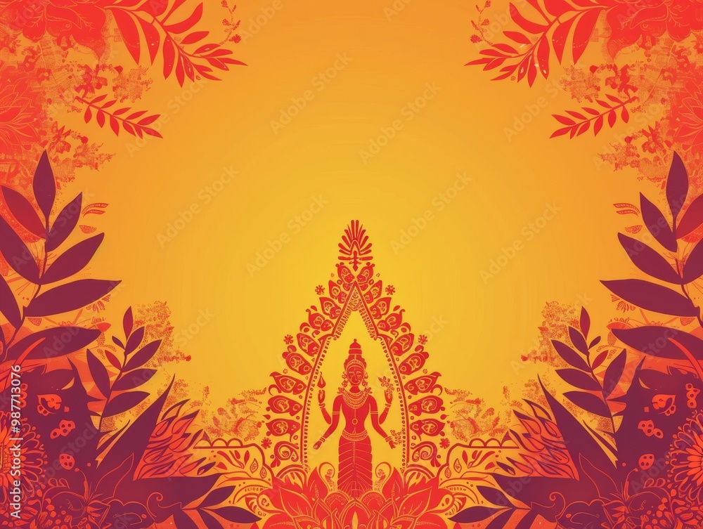 banner background of Navratri Day [A rich tapestry of cultural symbols ...