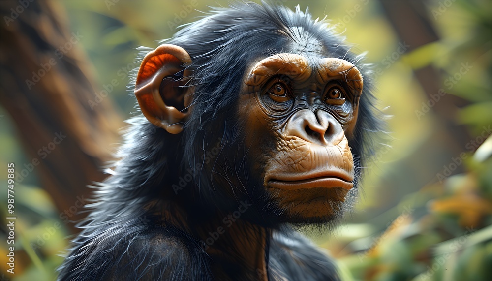Upright Australopithecus afarensis Reconstruction Illustrating Hominid ...