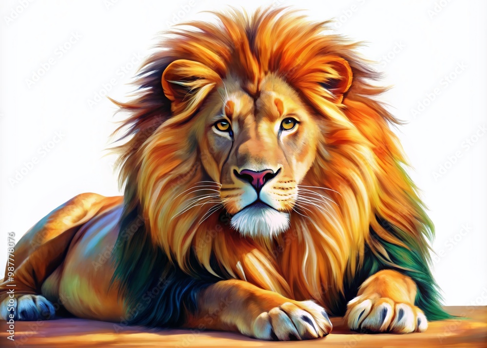 Vibrant Clip Art of a Majestic Lion in a Creative Design for Various ...