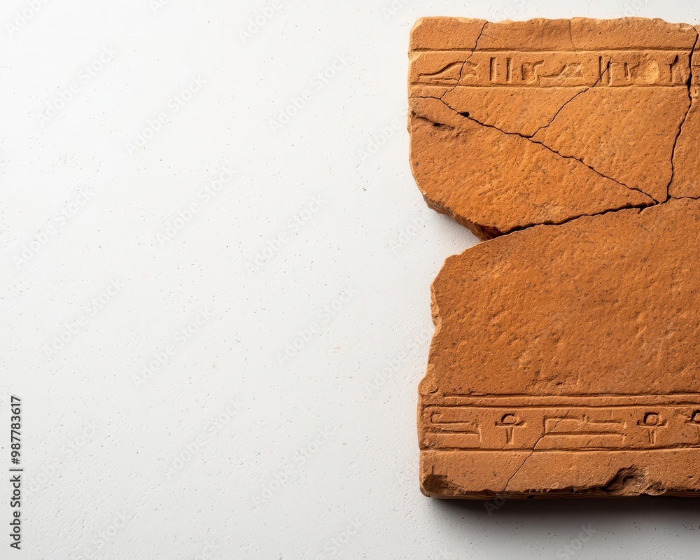 An ancient clay tablet with cuneiform inscriptions, a piece of early ...