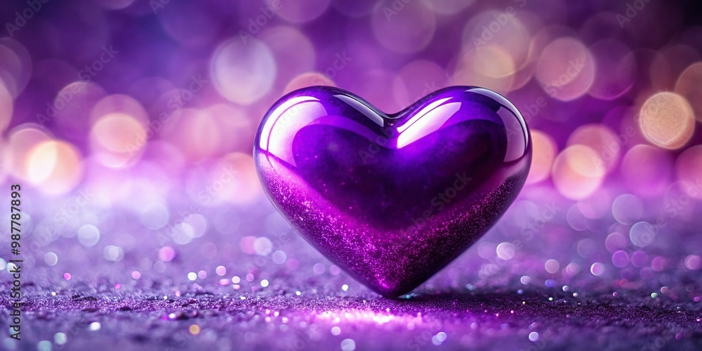 Vibrant Purple Heart Symbol on Soft Background Representing Love ...