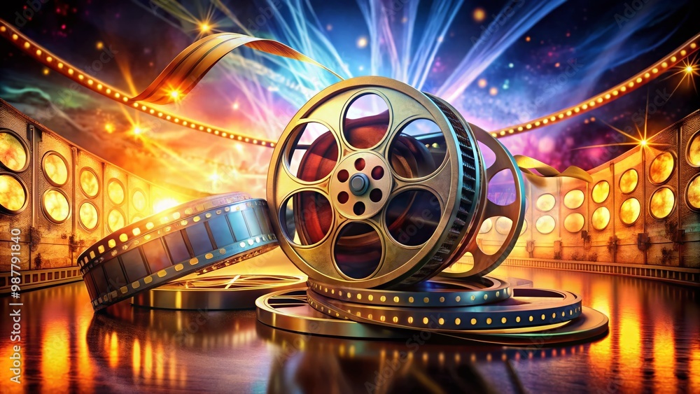 Vintage Movie Film Clipart Design for Creative Projects, Film ...