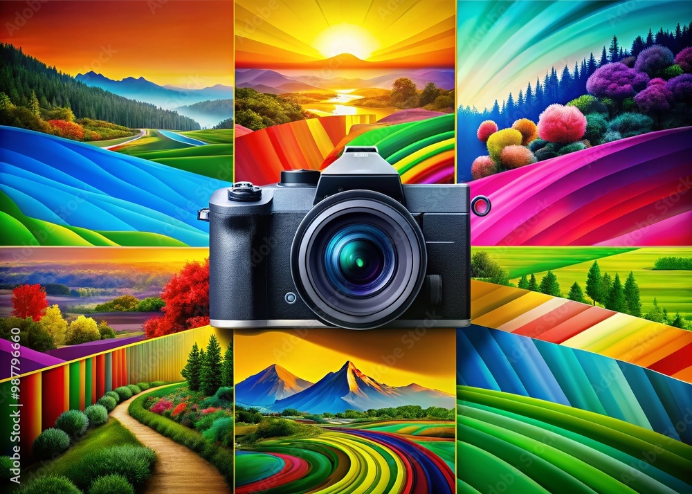 Abstract Dynamic Graphic Design with Vivid Colors and Energetic Flow ...