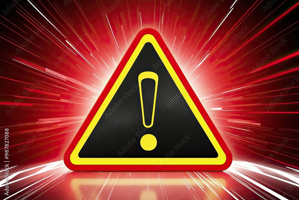 Caution Exclamation Mark on a Dynamic Red Background Emphasizing ...