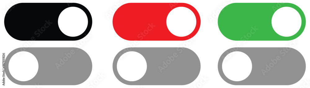 On and Off toggle switch buttons. Switch buttons ON OFF isolated. Modern web and mobile app ...