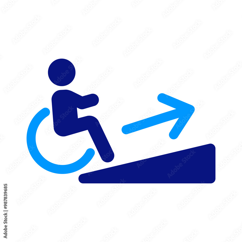 Wheelchair ramp with person, representing accessibility and movement ...