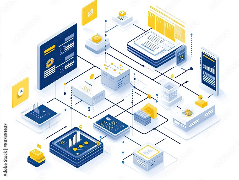 sap system concept with interconnected modules and data flow ...