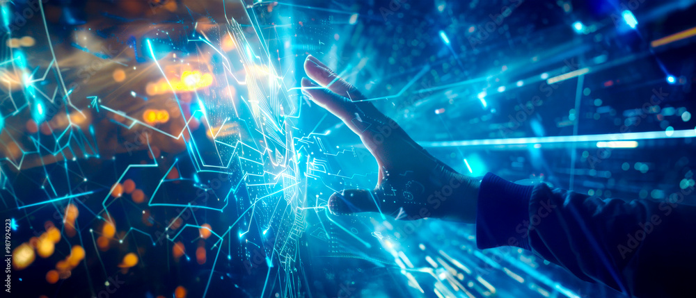 Interactive AI Interface: An image showing a person interacting with an ...