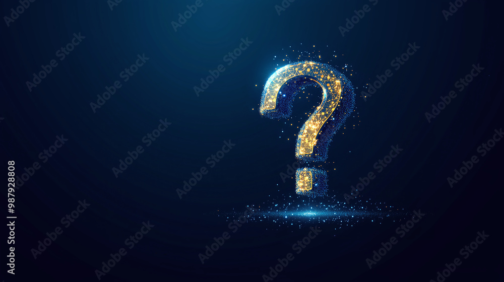 question mark blue neon lighting hologram underwater tech technology ...