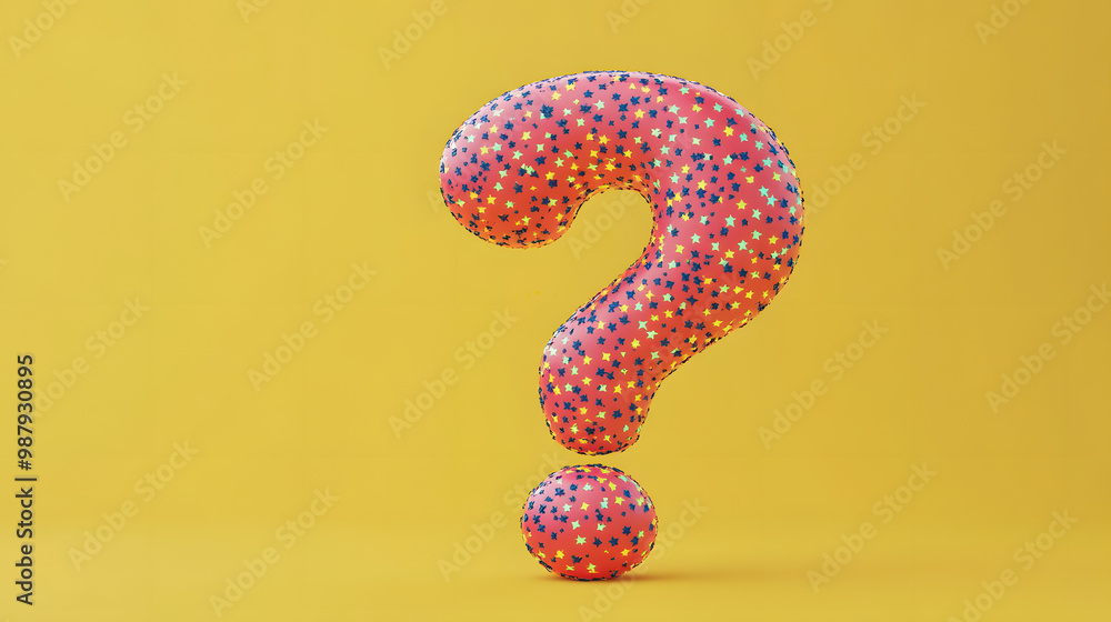 candy question mark pop art 3d art organic shape blender ui pink ...