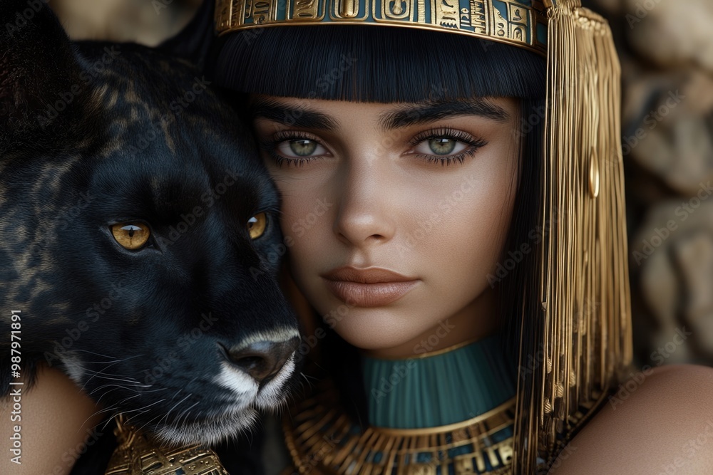 Ancient royalty: A captivating depiction of an Egyptian queen with a ...