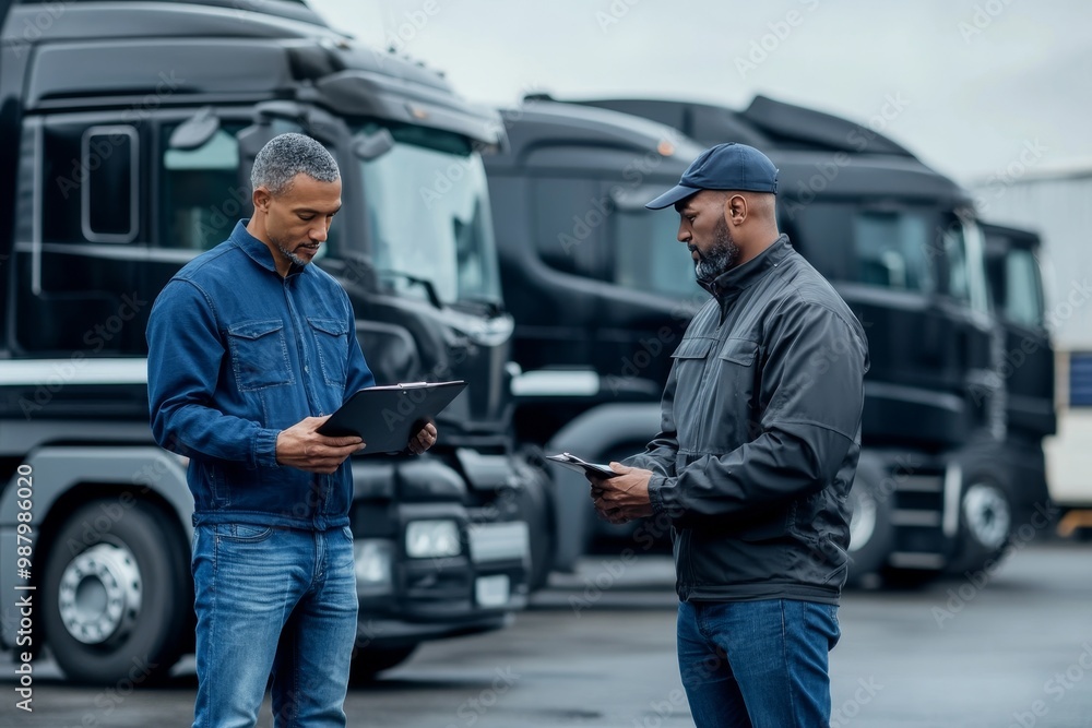 Freight transportation manager and truck driver review safety checklist ...