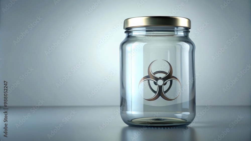Biohazard glass jar with high quality video from the front , biohazard ...