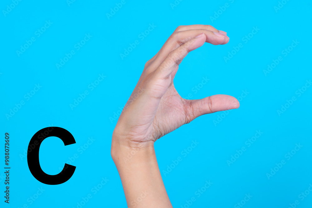 Finger Spelling the Alphabet in American Sign Language (ASL). The ...
