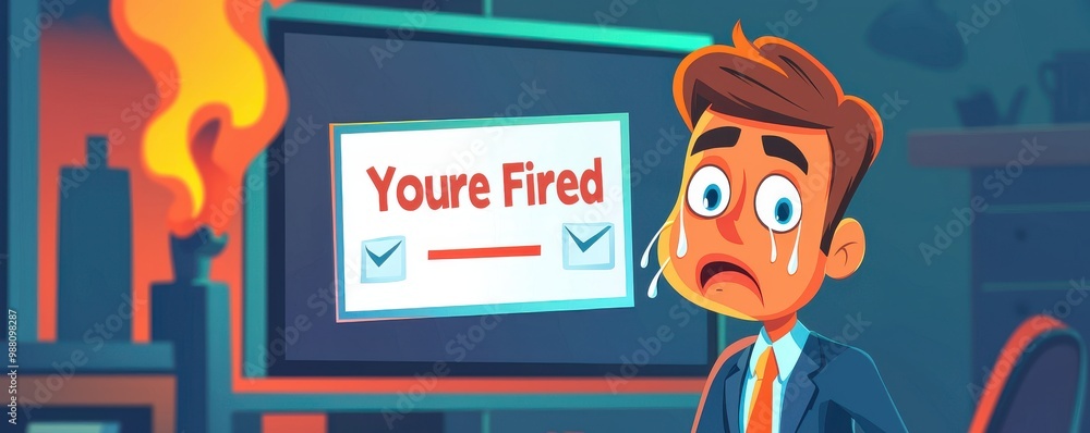 An animated character showing shock and sadness after receiving a ...