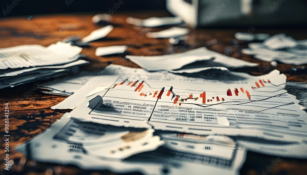 Declining Financial Performance Illustrated by Downward Trend Graph and ...