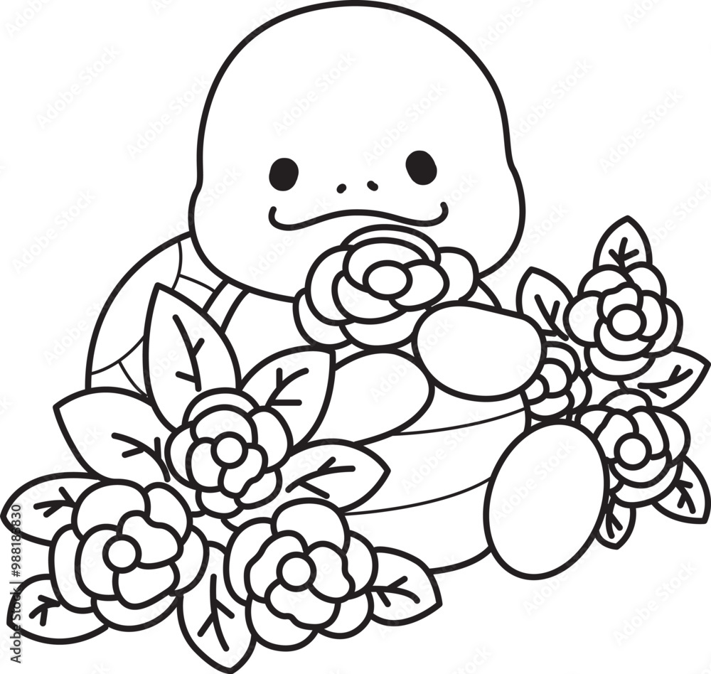 Free printable cute turtle for kindergarten. Preschool outline ...