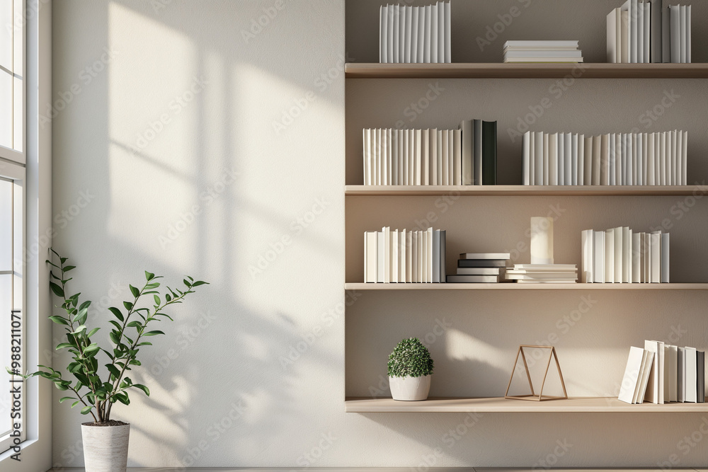 Office interior backdrop for online meetings. Light home office setting ...