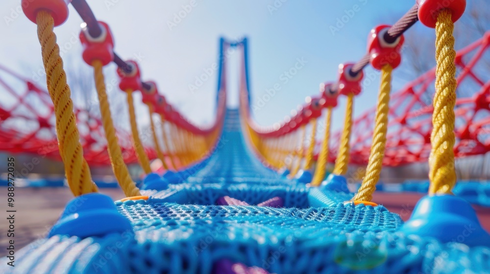 Bouncy Bridge: This fun, suspended bridge wobbles as children walk ...