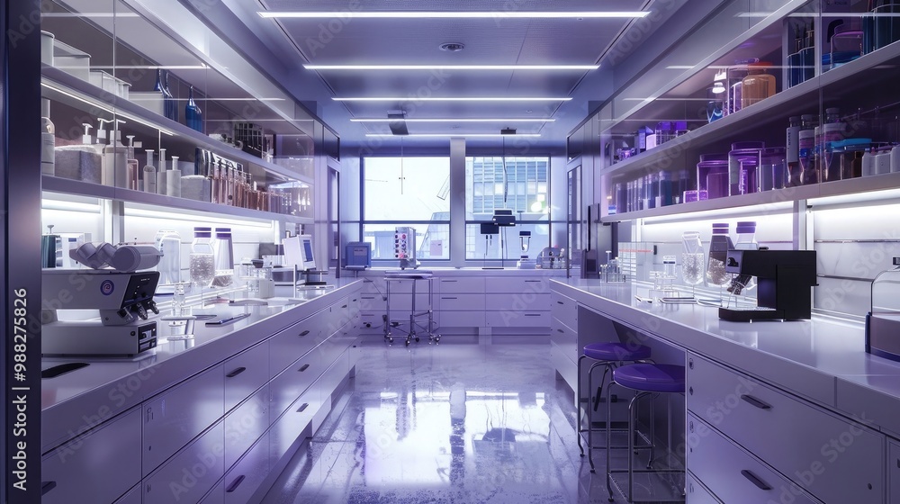 Intricate Plum Lab: Unveiling a sophisticated biotech lab where genetic ...