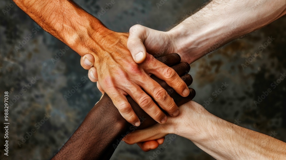 Partnership and unity represented by a diverse multiethnic team Stock ...