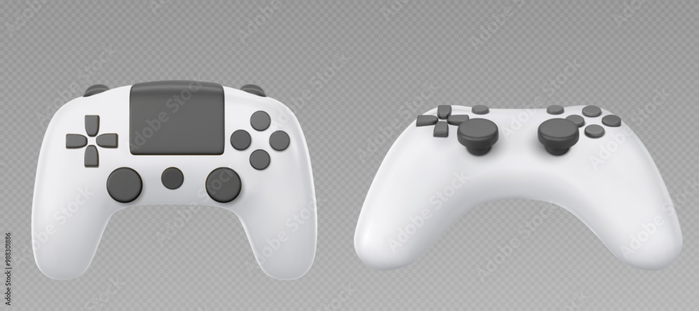 Video game controller set isolated on transparent background. Vector ...