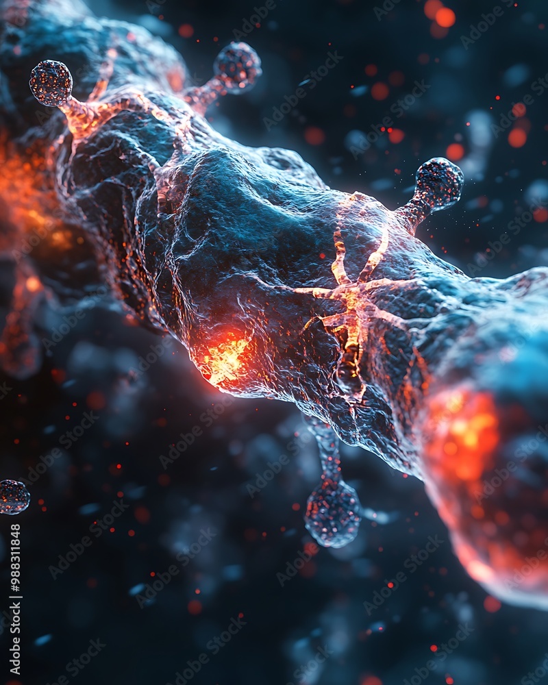 A futuristic image of bone regeneration using stem cells, with a visual ...