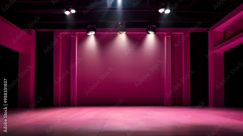 Pink and purple stage with spotlight creating a vibrant and exciting ...