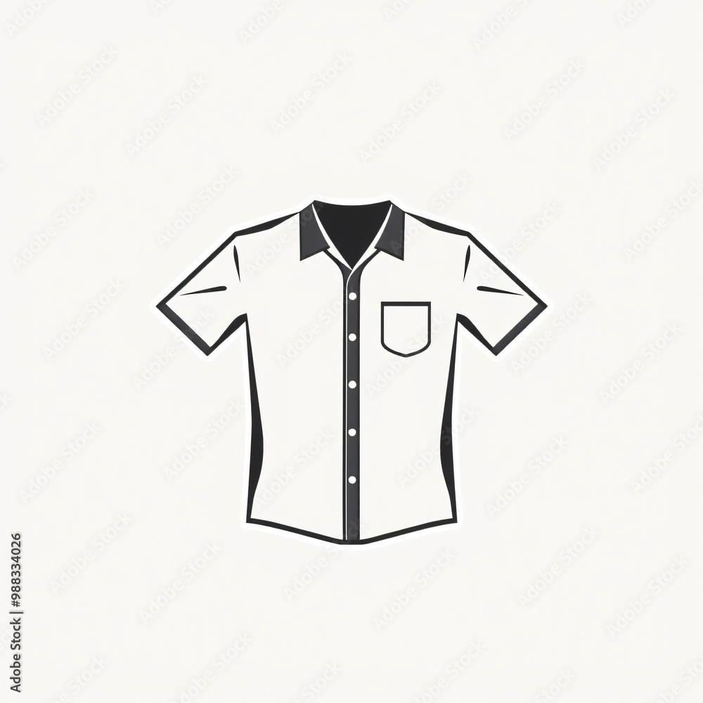 Minimalist short-sleeve shirt design displayed on a neutral background ...