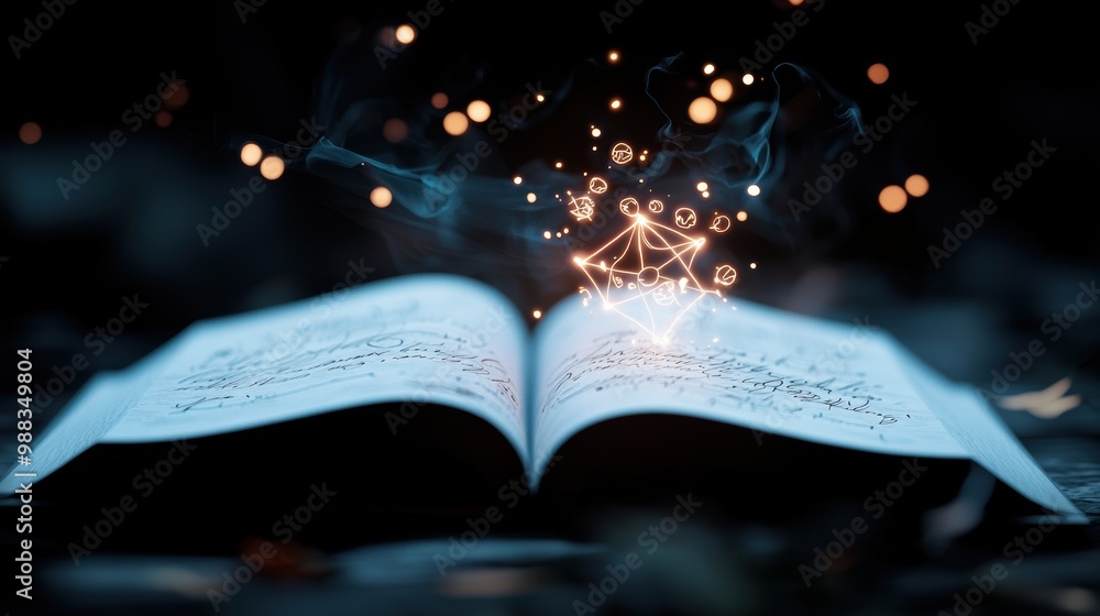 Open spell book filled with handwritten recipes for potions and curses ...