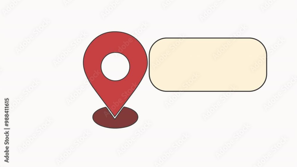 Animated Simple red map pin with note. Concept of global coordinate ...