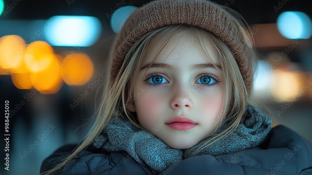 sad girl alone in city waiting for parents young schoolgirl with no ...