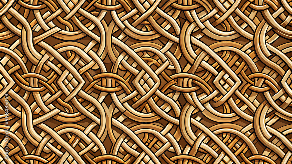 Seamless celtic pattern with intricate interlacing lines and knots ...