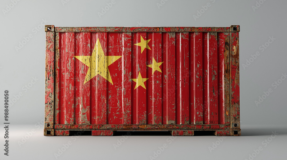 Chinese Shipping Container: A weathered, rusty shipping container ...