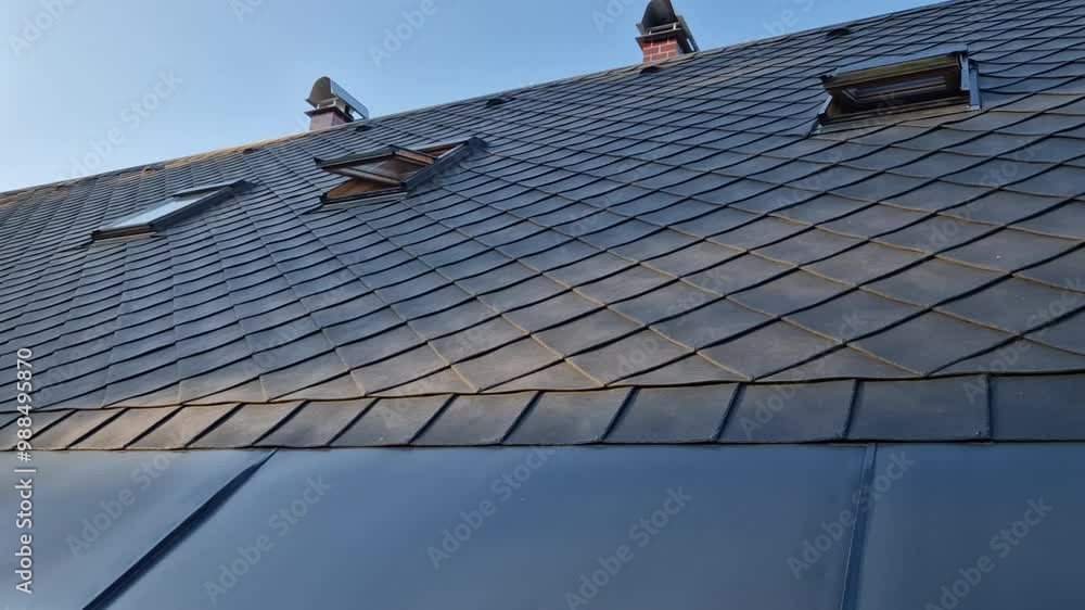 gray roof tiles with windows square slate template. square grid pattern ...