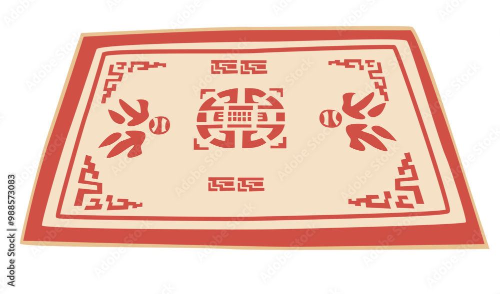 Vietnamese reed mat or straw mat vector illustration. Traditional ...