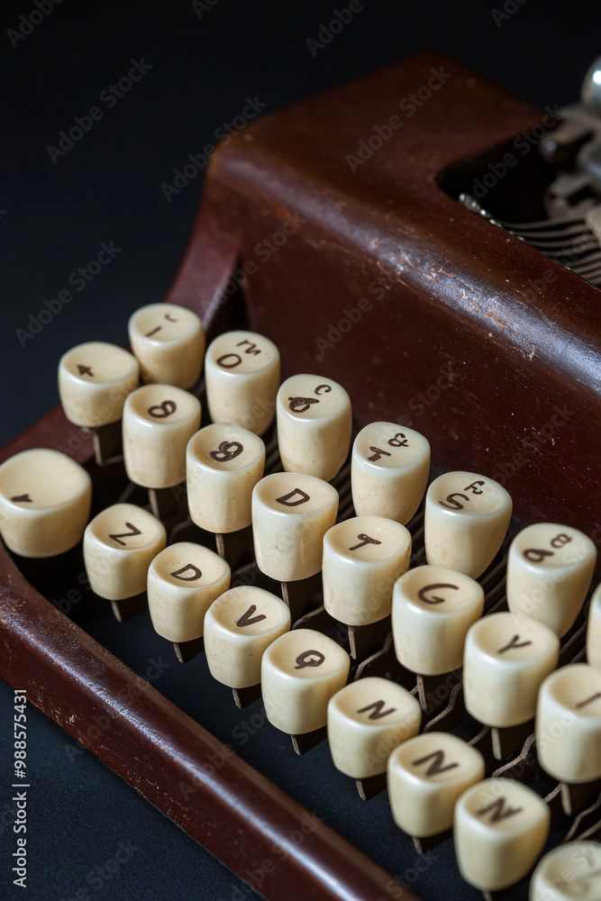 Teeth. Human teeth as keys on a typewriter. Dark background ...