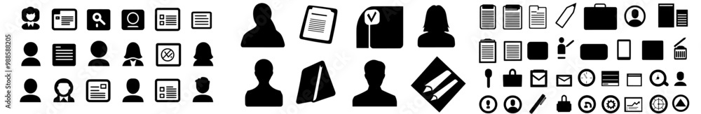Document, Map, Research, Icon Symbols For Apps And Websites - Huge Set ...
