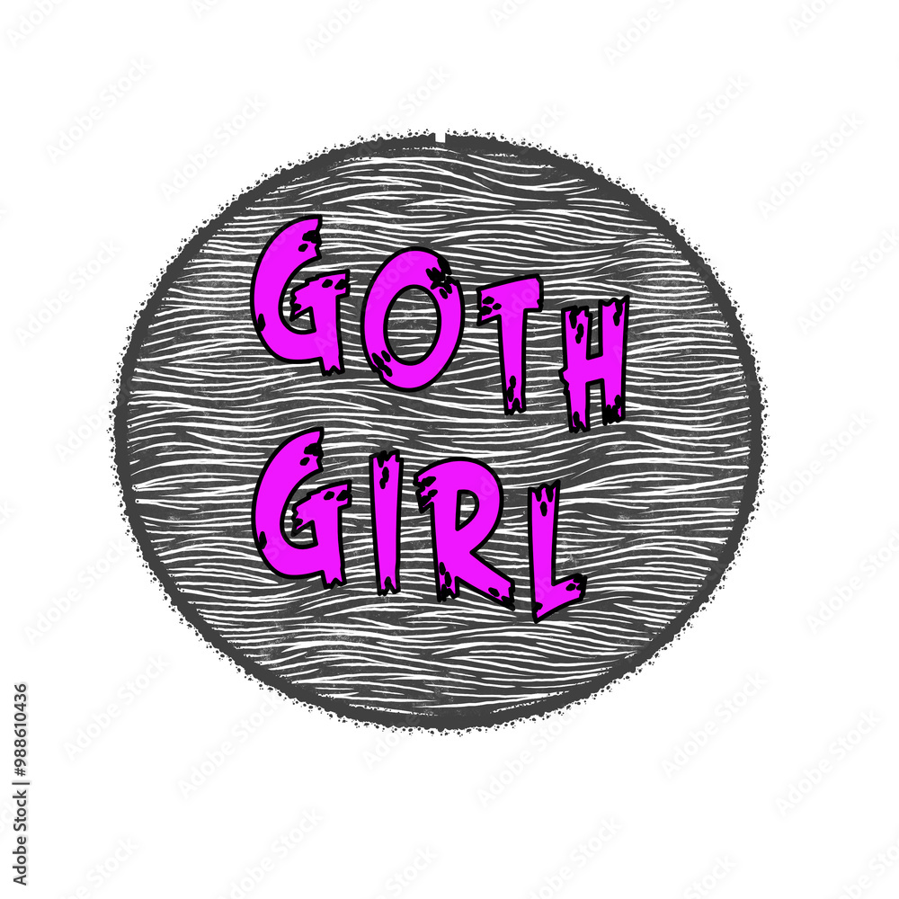 Goth Girl - illustration to denote a young woan who belongs to the Goth ...