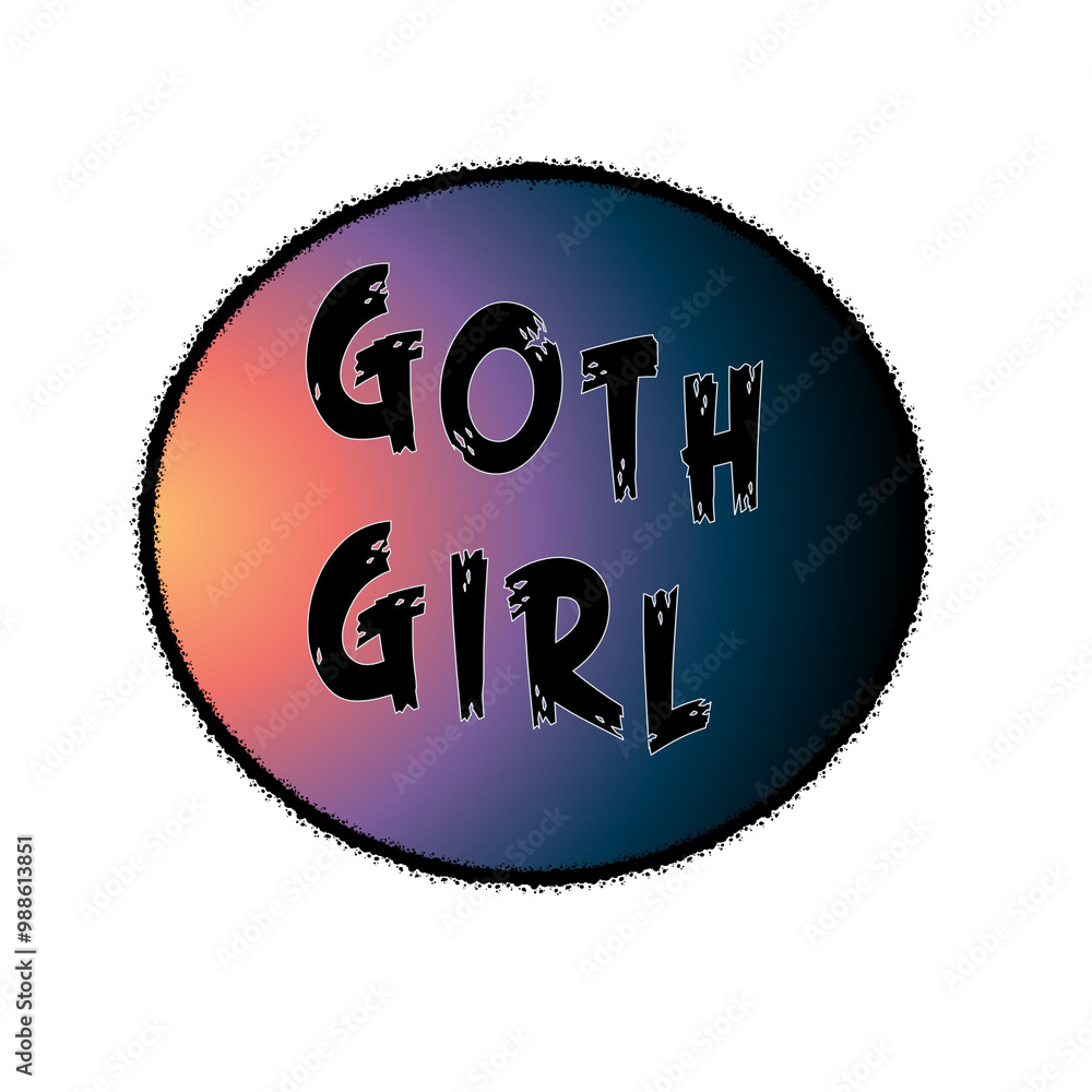 Goth Girl - illustration to denote a young woan who belongs to the Goth ...