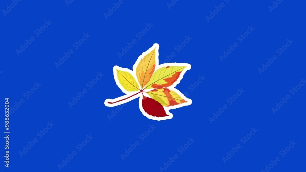 Leaf vector motion animation with blue screen. This animation has the ...